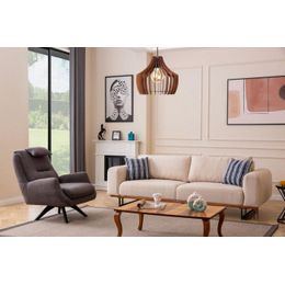 JVmoebel Wohnzimmer-Set Luxus 2tlg Wohnzimmer Set Sofa 3-Sitzer mit sessel Design Sofagarnitur