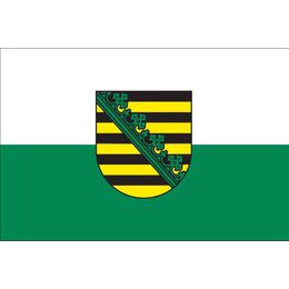 flaggenmeer Flagge Sachsen mit Wappen 80 g/m²