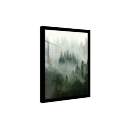 Wallarena Poster mit Rahmen Bilder Wald Wohnzimmer Schlafzimmer Kunstdruck Wandbild