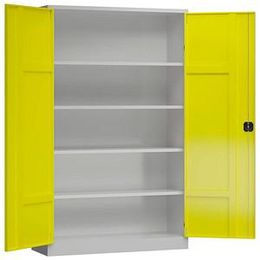 Classix Stahlschrank X-530376 zinkgelb, lichtgrau 120,0 x 42,0 x 194,5 cm, aufgebaut