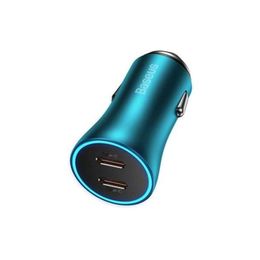 Baseus Golden Contactor Pro car charger 2x USB-C 40W (blue)