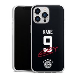 DeinDesign iPhone 13 Pro Handy Silikon H&uuml;lle Case wei&szlig; Handyh&uuml;lle Fc Bayern M&uuml;nchen Harry Kane Jersey Silikon Case