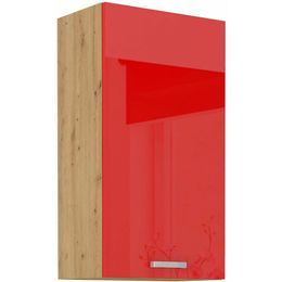 Küchen Preisbombe - Hängeschrank 50-90 cm Eiche Artisan Rot Hochglanz Küchenzeile Küchenblock Küche