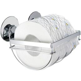 Wenko Maximex TurboFIX Edelstahl Toilettenpapierhalter, rostfrei, Silber glänzend, Edelstahl rostfrei silber - silber glänzend