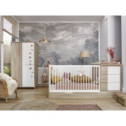 Galipette Babymöbel-Set Sasha, (6-St), bestehend aus Schrank, Bett, Regal, Kommode, Schreibtisch & Ablage, weiß