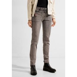 Cecil Slim-fit-Jeans Damenjeans Style Toronto Mit modischer Waschung, Tasche seitlich mit Zipper, braun