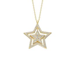 KARDELEN Silberkette Glänzend Star Halskette 925 Silber, Made in Germany, silberfarben, Gold