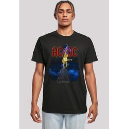F4NT4STIC T-Shirt AC/DC Band Shirt Stiff Upper Lip Lightning Print, schwarz, XS