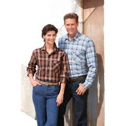 Herren Langarm-Hemd blau-kariert, Gr&ouml;&szlig;e 37/38