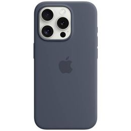 Apple Silicon Case MagSafe Backcover Apple iPhone 15 Pro Sturmblau Induktives Laden, Stoßfest
