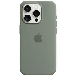 Apple Silicon Case MagSafe Backcover Apple iPhone 15 Pro Zypresse Induktives Laden, Stoßfest