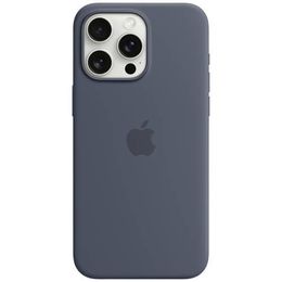 Apple Silicon Case MagSafe Backcover Apple iPhone 15 Pro Max Sturmblau Induktives Laden, Stoßfest