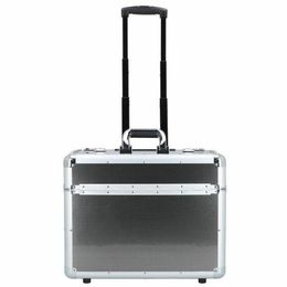 alumaxx 2-Rollen Pilotenkoffer 48 cm Laptopfach silber-carbon