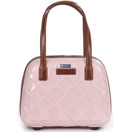 Stratic Beautycase Leather&More rose, Handtasche Damen Tasche Damen Henkeltasche, rosa