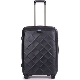 Stratic Hartschalen-Trolley Leather&More M, matt black, 4 Rollen, Reisekoffer Reisegepäck Aufgabegepäck TSA-Zahlenschloss, schwarz