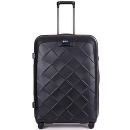 Stratic Hartschalen-Trolley Leather&More L, matt black, 4 Rollen, Reisekoffer großer Koffer Aufgabegepäck TSA-Zahlenschloss, schwarz