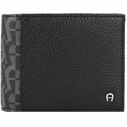 Aigner Logo Geldbörse RFID Leder 11 cm black