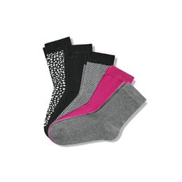 Tchibo 5 Paar Socken Creme/Meliert - Gr.: 39-42