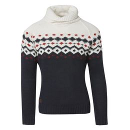 Koroshi Pullover 'Punto' Herren Gr&ouml;&szlig;e XL navy / braun / wei&szlig;