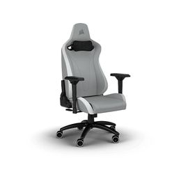 Corsair TC200 Gaming-Stuhl aus Kunstleder – Standard Fit, Hellgrau/Weiß Gaming Stuhl,