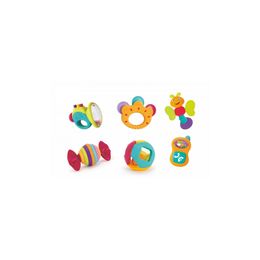 Moni Babyrassel-Set Rock 939A 6-teilig Greifling Handy Ball Schmetterling Bonbon bunt