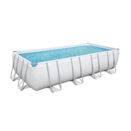 Bestway® Power Steel™ Frame Pool Komplett-Set mit Sandfilteranlage 549 x 274 x 122 cm, lichtgrau, eckig