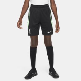 Liverpool FC Strike Nike Dri-FIT Strick-Fußballshorts für ältere Kinder - Schwarz