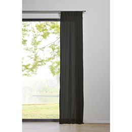 ONDECO Schlaufenschal Pure Gardinen Blickdicht Vorhang Schlafzimmer 1er Set - Schwarz - 135x300 cm