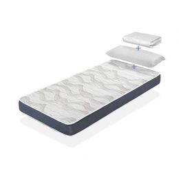 Dormalit Pack Kindermatratze 80X190 ERGO KONFORT Hohe 14 CM H2 + 1 Memory Foam Kopfkissen + 1 Matratzenschoner