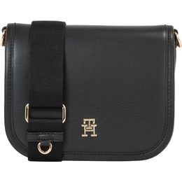 Tommy Hilfiger Umhängetasche, Magnetverschluss, Emblem, für Damen, schwarz