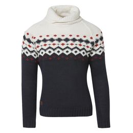 KOROSHI Pullover 'Punto' Herren Gr&ouml;&szlig;e XL navy / braun / wei&szlig;