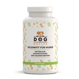 Dog-Native Gelenkkapseln für Hunde, natürliche Gelenk-Kapseln mit Grünlippmuschel, MSM, Kollagen-Hydrolysat und Chondroitin, hochdosiert für Gelenke, 250 Kapseln