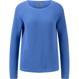 Fynch-Hatton® Pullover, Baumwolle, Rundhals, für Damen, blau, XL