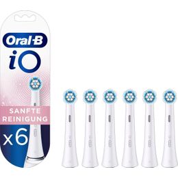 Oral-B Aufsteckbürste iO, Sanfte Reinigung für elektrische Zahnbürste, 6 Stück, weiß