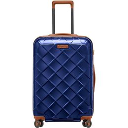 Stratic Hartschalen-Trolley Leather & More, 66 cm, 4 Rollen, Reisekoffer Reisegepäck Aufgabegepäck TSA-Zahlenschloss, blau