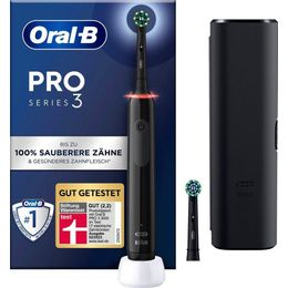 Oral-B Elektrische Zahnbürste Pro 3 3500, Aufsteckbürsten: 2 St., 3 Putzmodi, schwarz
