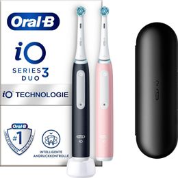 Oral-B Elektrische Zahnbürste iO Series 3 Doppelpack, Aufsteckbürsten: 2 St., Magnet-Technologie, schwarz
