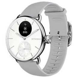 Mendler WITHINGS ScanWatch 2 Smartwatch Edelstahl Armbandmaterial: Edelstahl, Kautschuk, 38 mm, Weiß