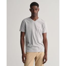 Gant Slim Fit Shield T-Shirt mit V-Ausschnitt