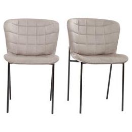 Miliboo Design-Stühle aus taupefarbenem Samt und schwarzem Metall (2er-Set) SAIGA