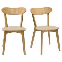 Miliboo Vintage-Stühle aus hellem Holz mit Eichenfurnier (2er-Set) DOVE