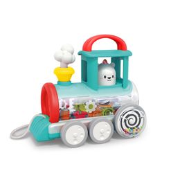 Moni Kinder-Nachziehspielzeug Zug E7995A, Räder, Ziehschnur, Motorikspielzeug bunt