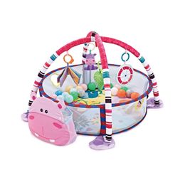 Kikkaboo Spielbogen Hippo Bällebad Krabbeldecke 30 Bälle abnehmbare Spielzeuge pink