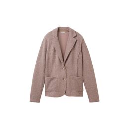 Tom Tailor Damen Bequemer Blazer mit Reverskragen, rosa, Melange Optik, Gr. L