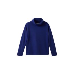 Tom Tailor Damen Bequemes Sweatshirt mit Rollkragen, blau, Melange Optik, Gr. XXL