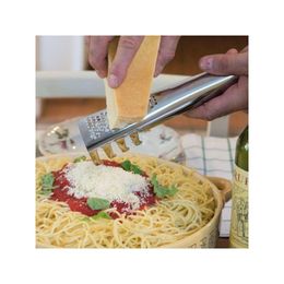 Meditrade GmbH Trade Shop Traesio - spaghetti nudelkelle mit reibe 2IN1 stahl käse gemüse küche