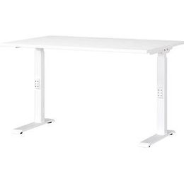 Germania Mailand höhenverstellbarer Schreibtisch weiß rechteckig, C-Fuß-Gestell weiß 120,0 x 80,0 cm