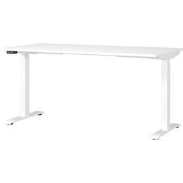 Germania Mailand höhenverstellbarer Schreibtisch weiß rechteckig, T-Fuß-Gestell weiß 160,0 x 80,0 cm