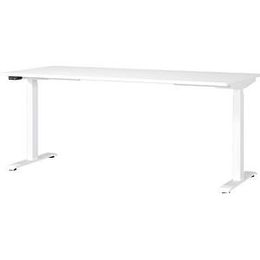 Germania Mailand höhenverstellbarer Schreibtisch weiß rechteckig, T-Fuß-Gestell weiß 180,0 x 80,0 cm