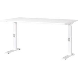 Germania Mailand höhenverstellbarer Schreibtisch weiß rechteckig, C-Fuß-Gestell weiß 140,0 x 80,0 cm